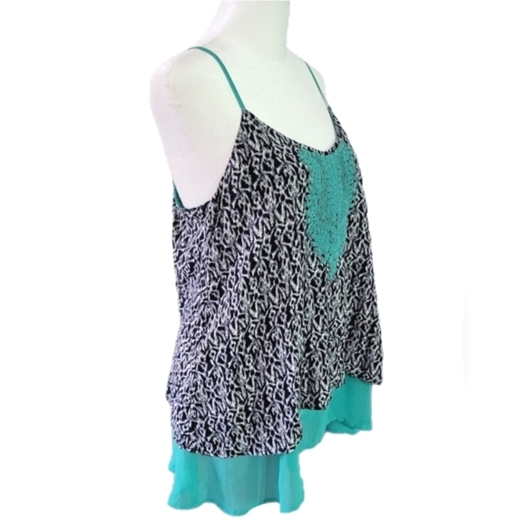 THML | Tops | New Thml Embroidered Lace Front Spaghetti Strap Tank ...